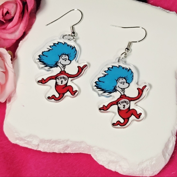 Dr. Seuss | Jewelry | Dr Seuss Thing Thing 2 Red Blue Hair Cat In The ...